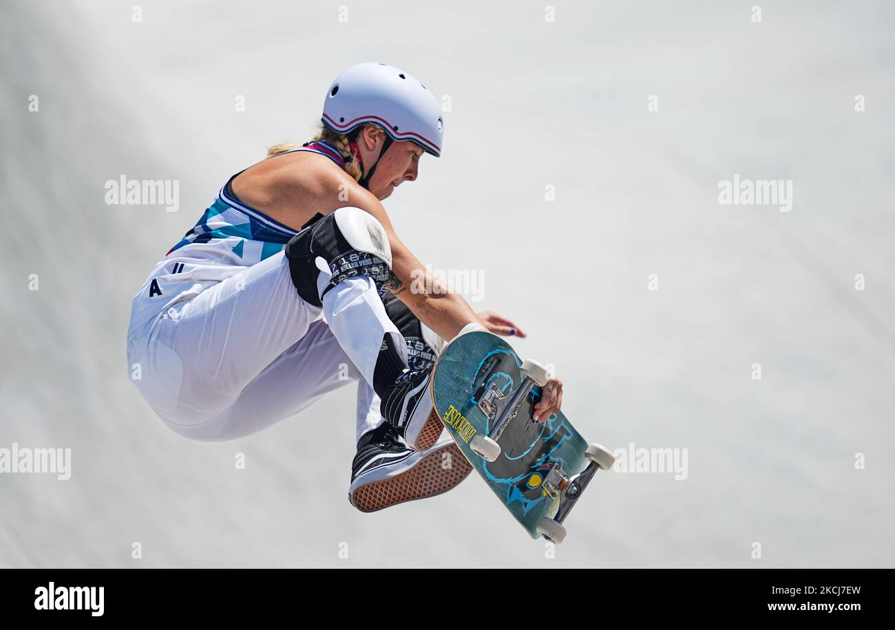 Jordyn Barratt during women's park skateboard at the Olympics at Ariake ...