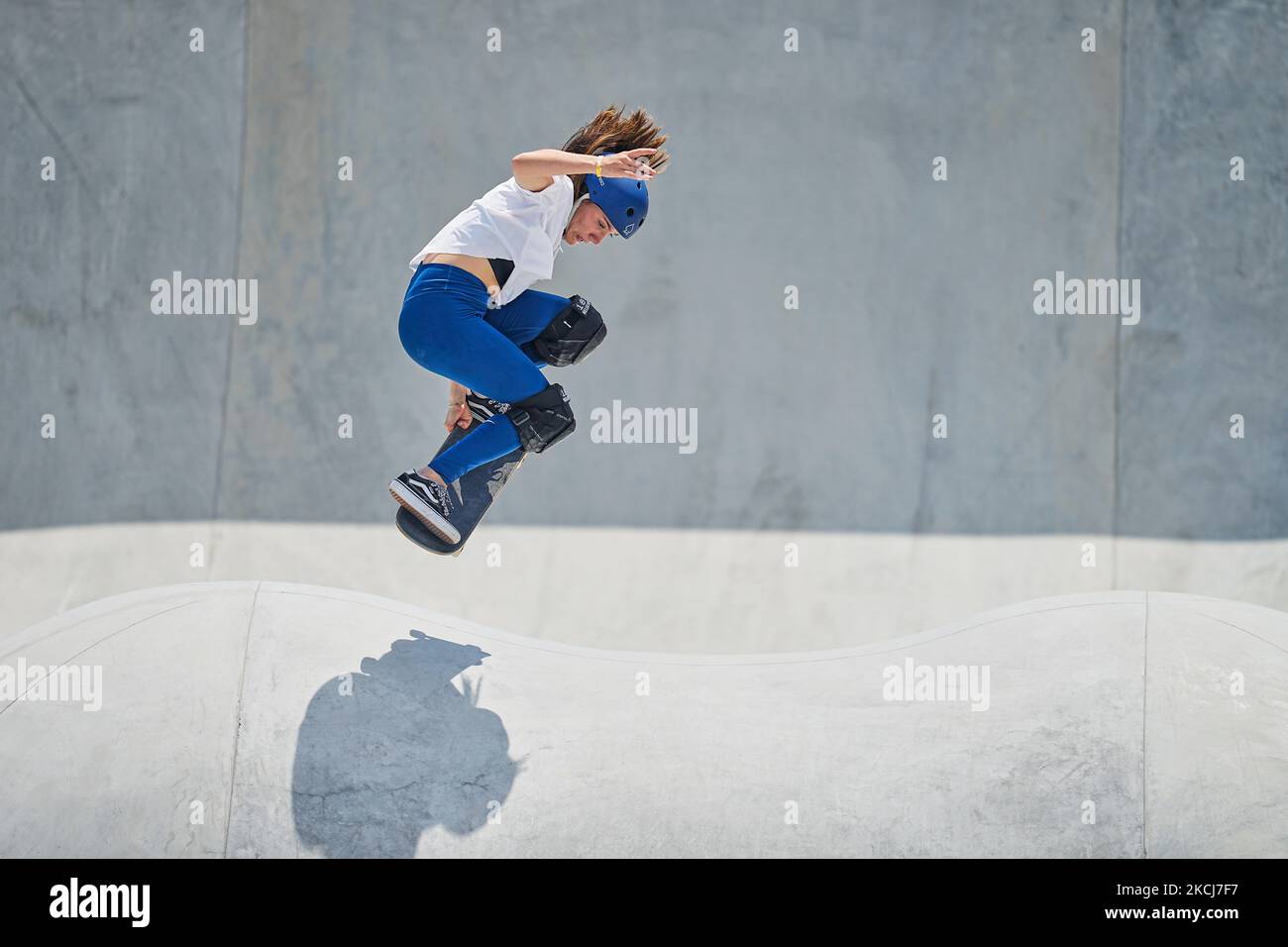 Brighton Zeuner during women's park skateboard at the Olympics at ...