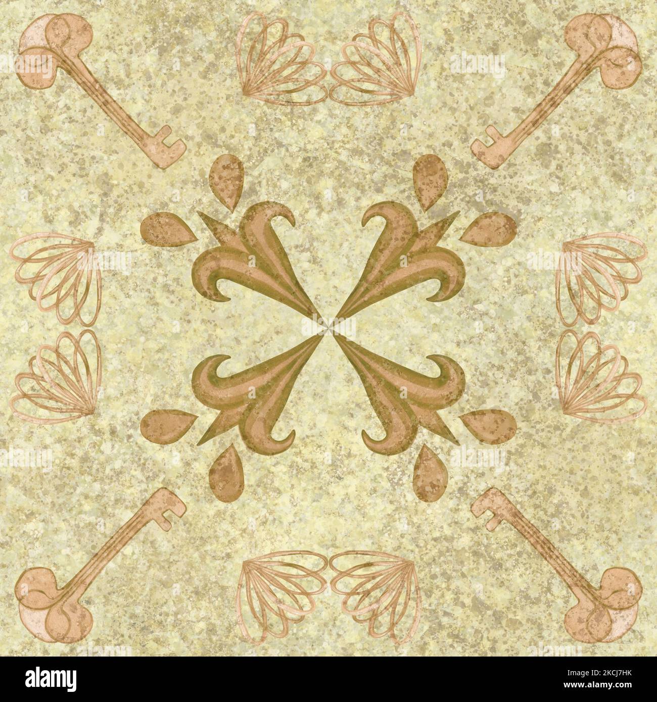 Vintage Moroccan tiles seamless pattern. Endless retro background in ...