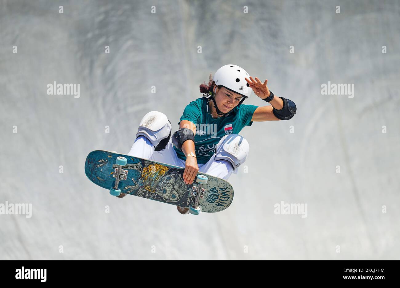 Amelia Brodka during women's park skateboard at the Olympics at Ariake ...