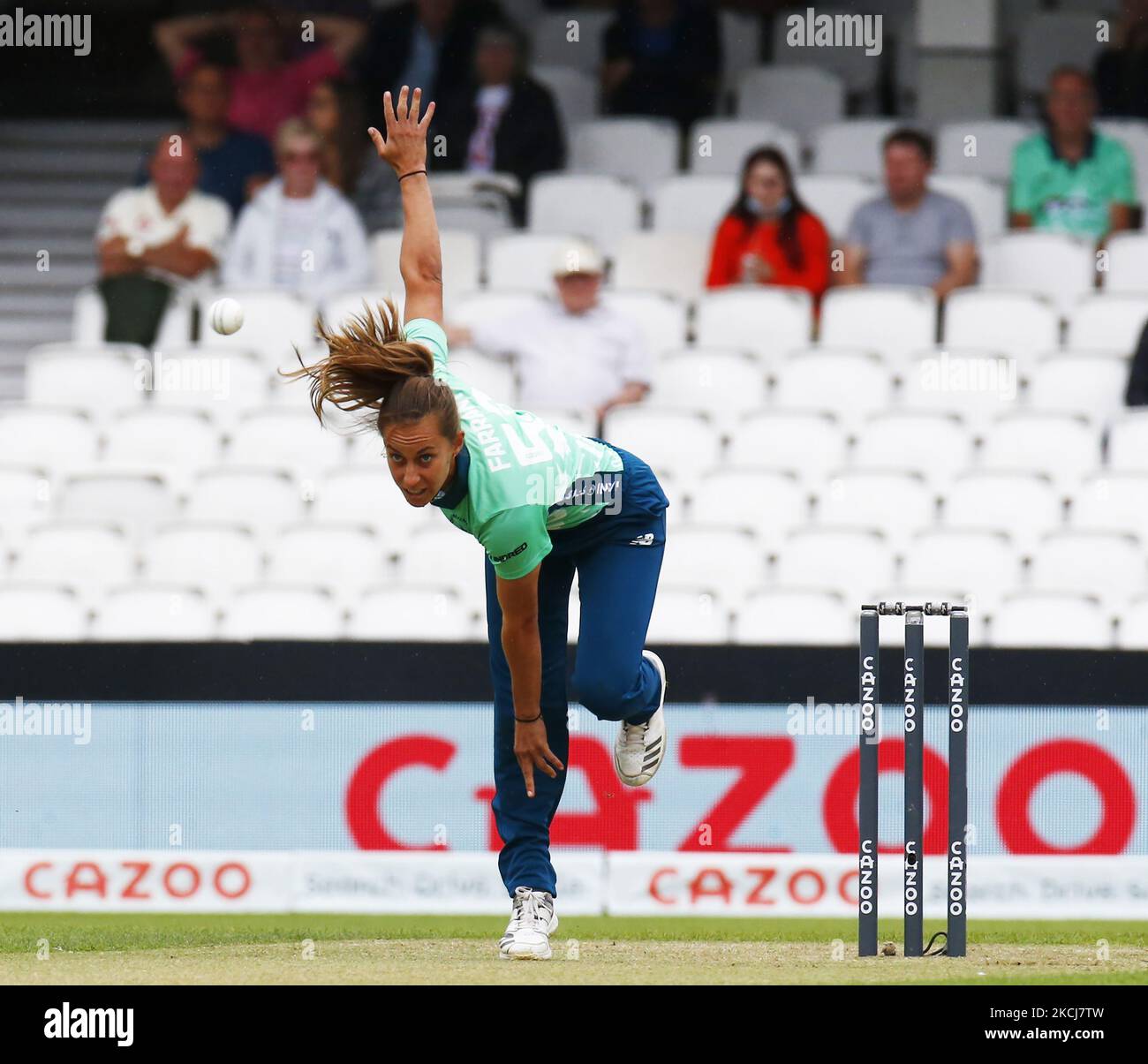 Tash Farrant of Oval Invincibles Women during The Hundred between Oval ...