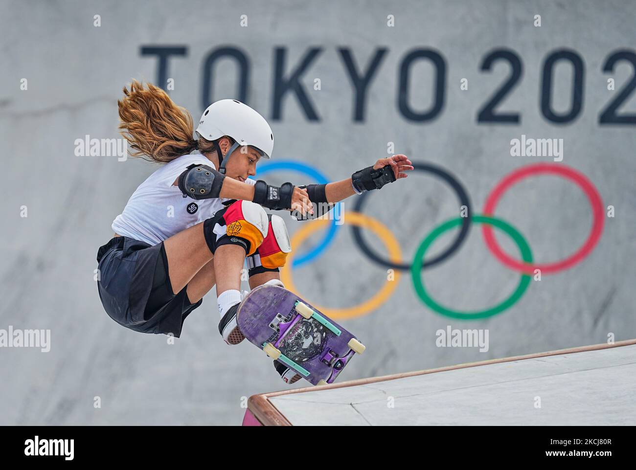 Lilly Stoephasius during women's park skateboard at the Olympics at ...