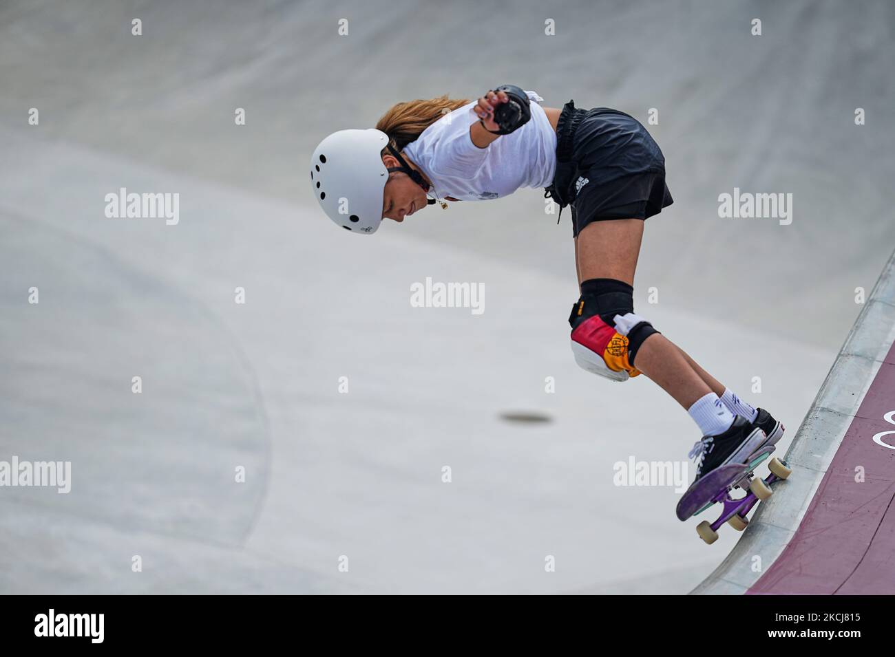 Lilly Stoephasius during women's park skateboard at the Olympics at ...