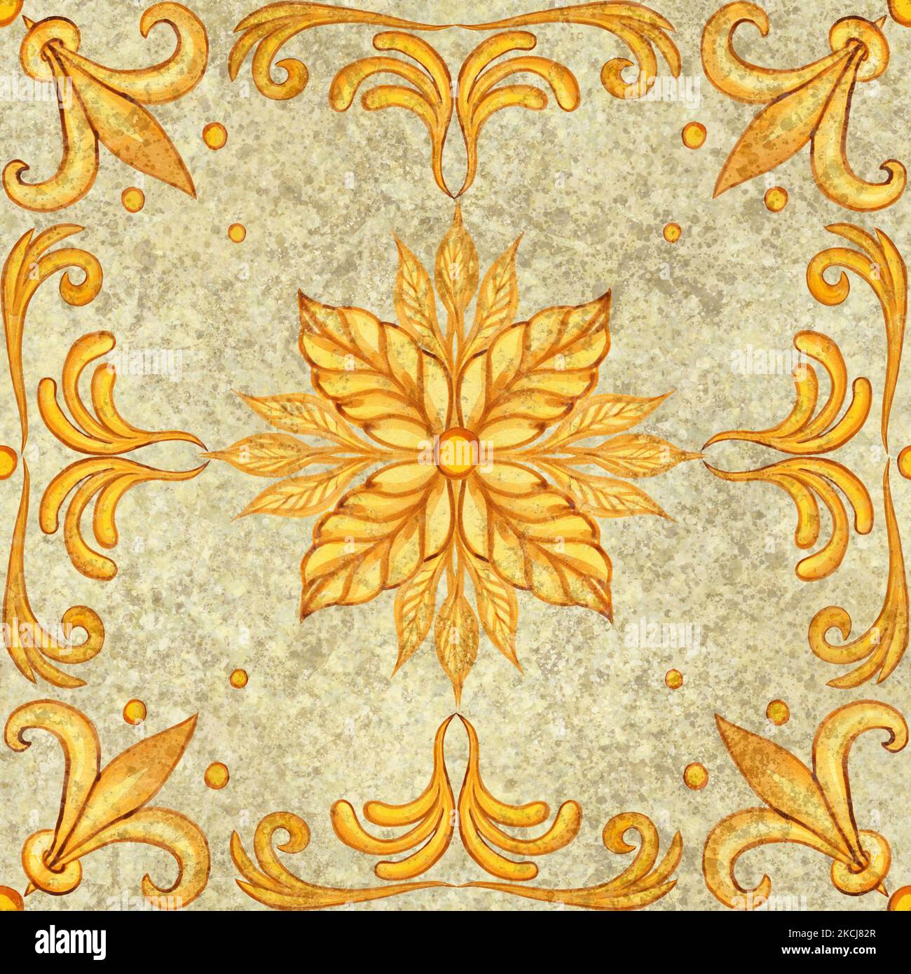 Vintage Moroccan tiles seamless pattern. Endless retro background in ...