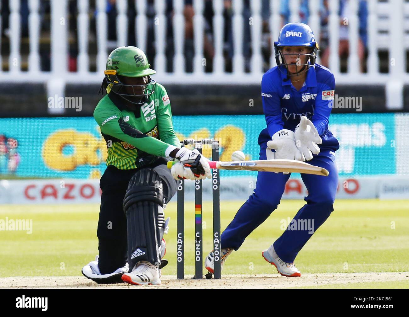 Stafanie Taylor of Southern Brave Women during The Hundred between ...