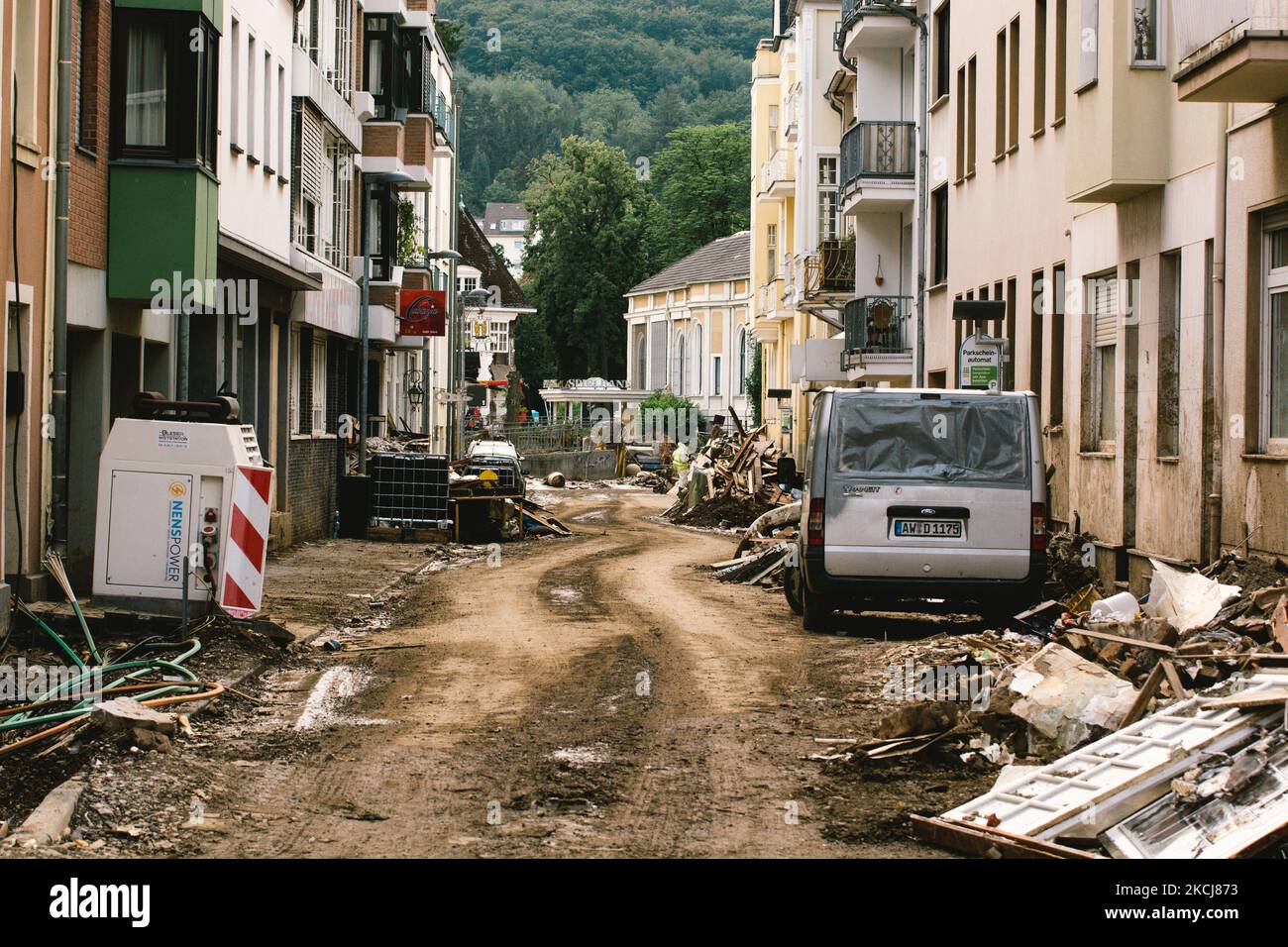 reconstruction is going on in Bad Neuenahr-Ahrweiler, Germany on August ...