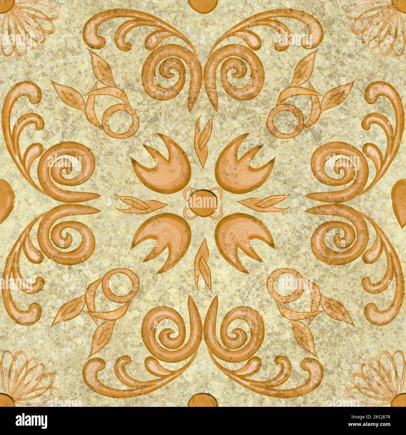 Vintage Moroccan tiles seamless pattern. Endless retro background in ...