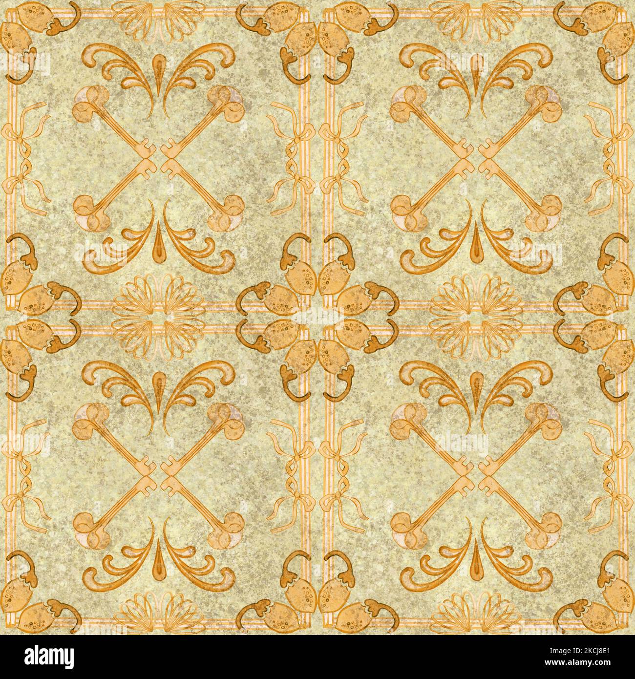 Vintage Moroccan tiles seamless pattern. Endless retro background in ...