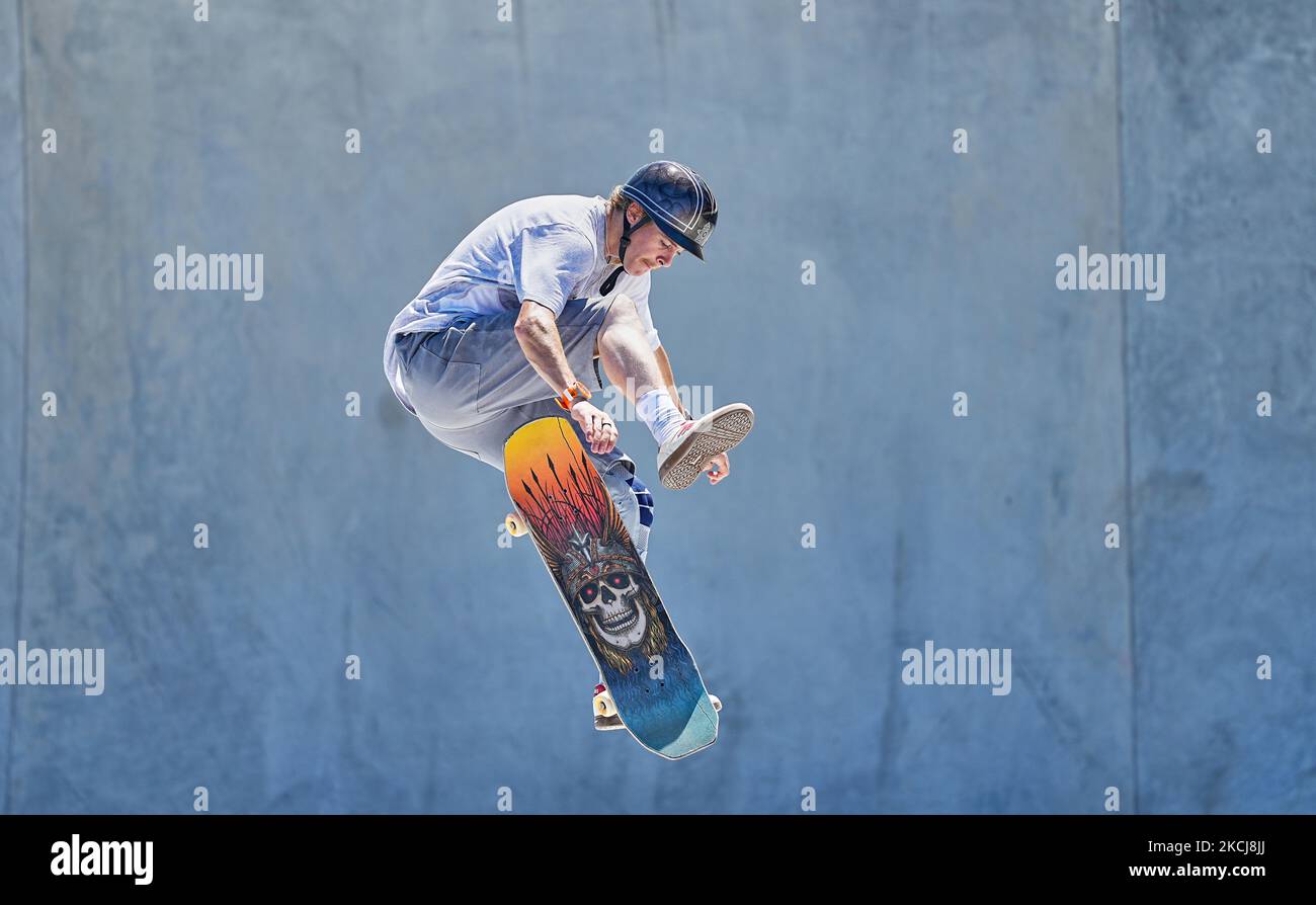 Andy Anderson during mens park skateboard at the Olympics at Ariake ...
