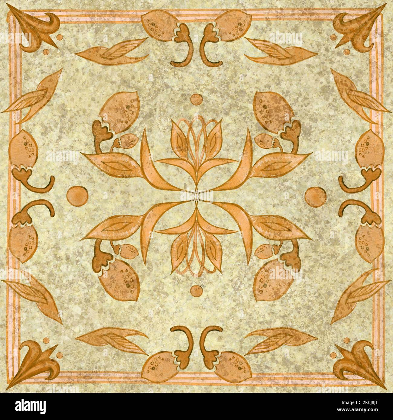 Vintage Moroccan tiles seamless pattern. Endless retro background in ...