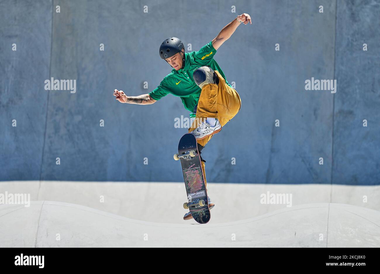 Pedro Quintas during mens park skateboard at the Olympics at Ariake ...