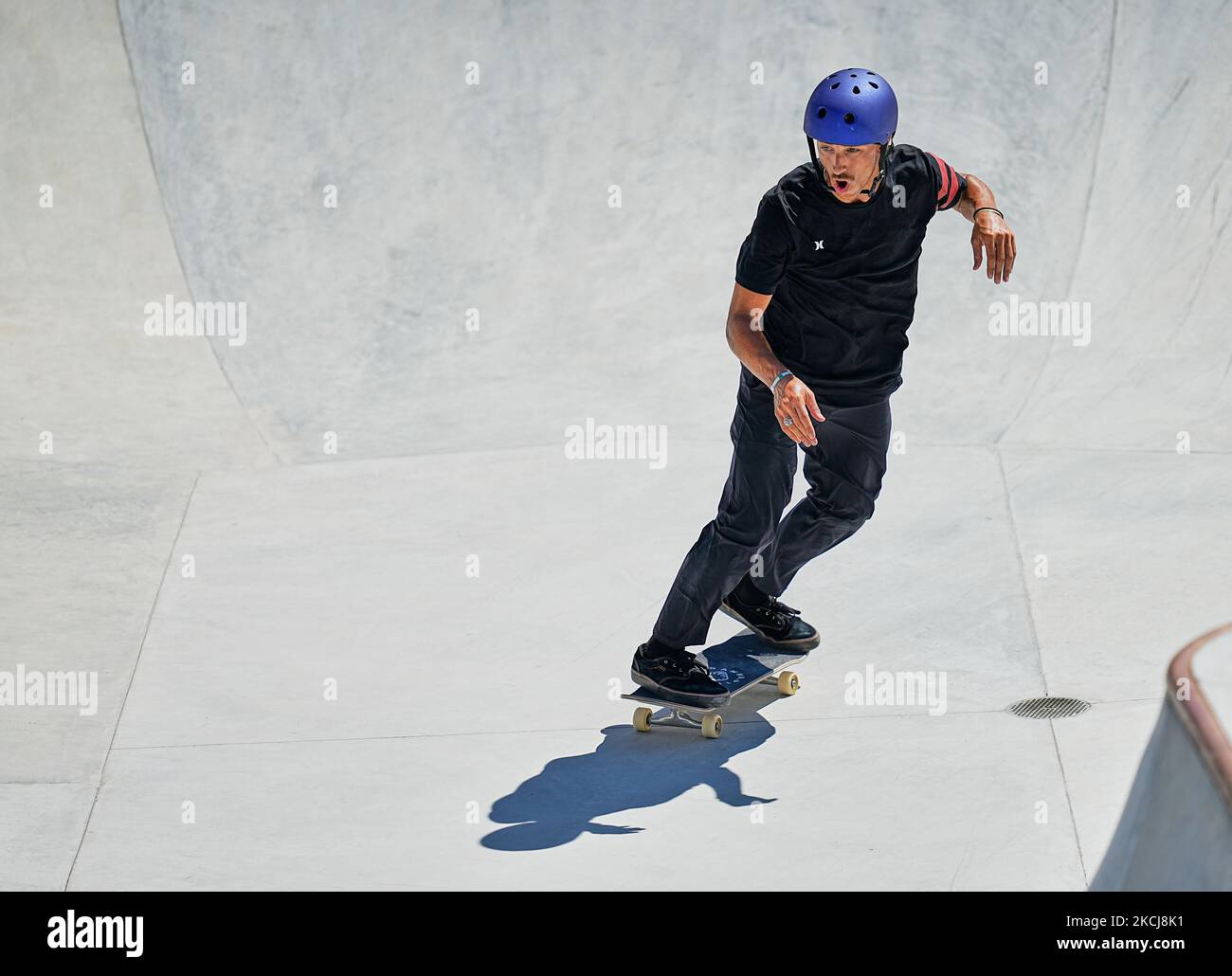 Danny Leon during mens park skateboard at the Olympics at Ariake Urban ...