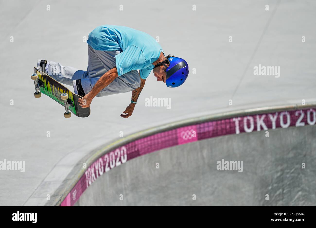 Vincent Matheron during mens park skateboard at the Olympics at Ariake ...