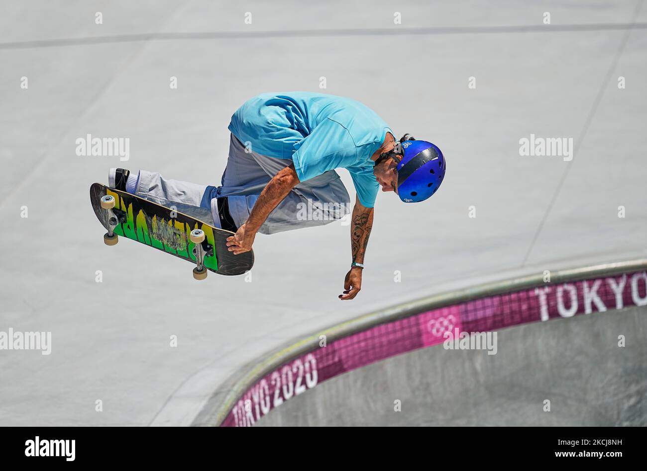 Vincent Matheron during mens park skateboard at the Olympics at Ariake ...
