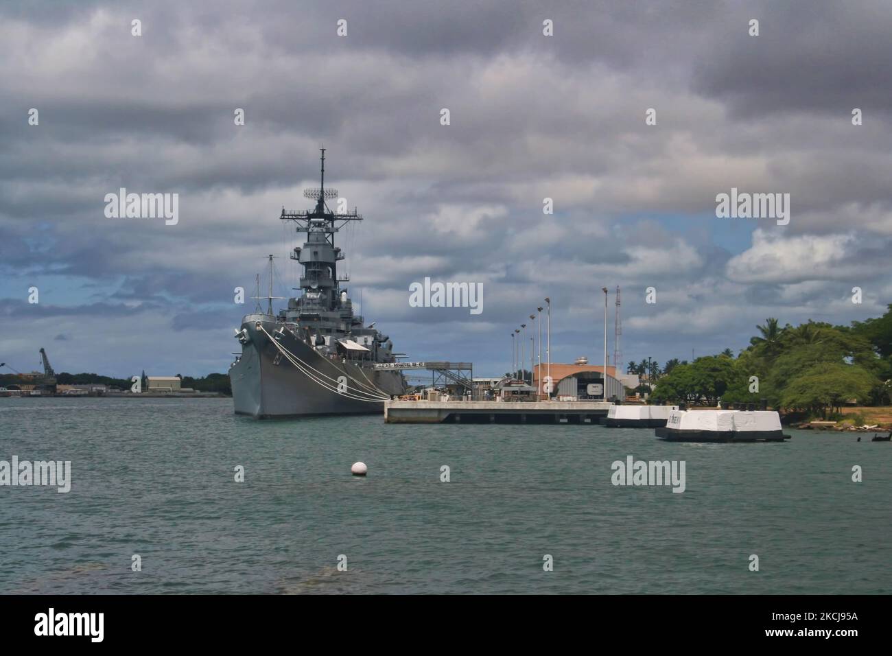 The U.S.S. Missouri docked at Pearl Harbor in Hawaii, USA. (Photo by ...