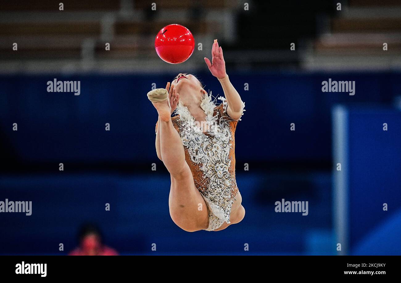 Chisaki Oiwa during Rhythmic Gymnastics at the Tokyo Olympics, Ariake ...