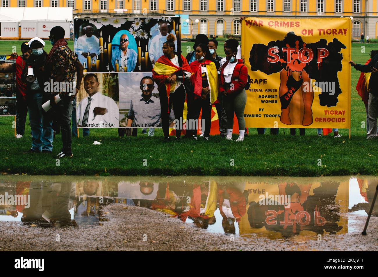 people gather to protest against war in Tigray, Ethiopia in Bonn ...