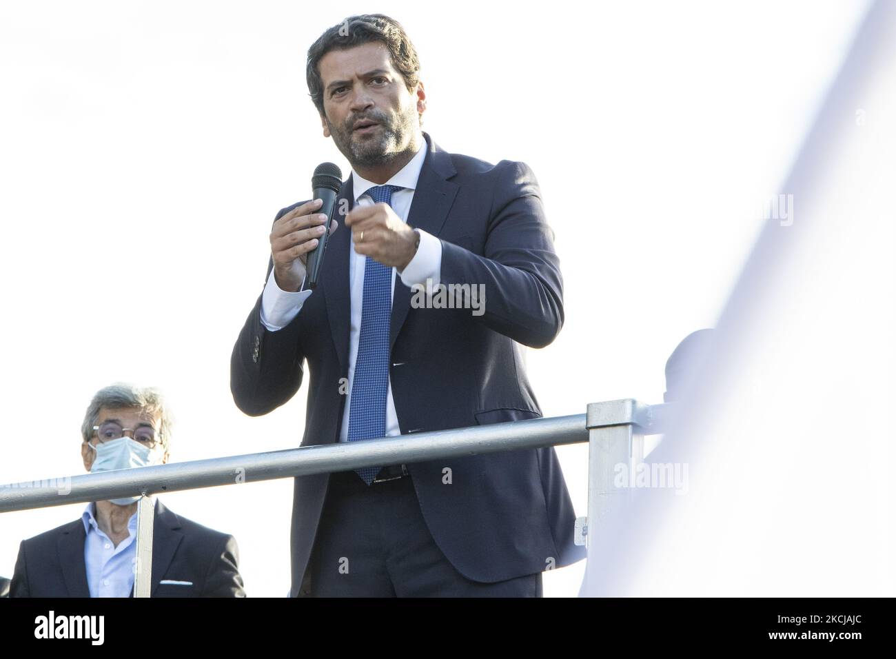 The President of the Chega Party Andre Ventura during a demonstration ...