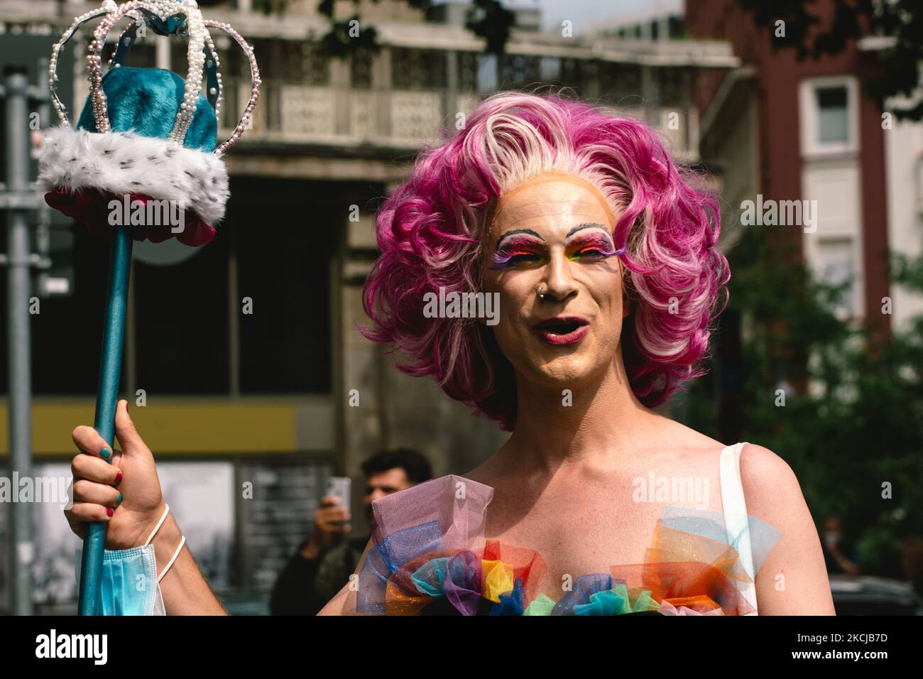people participate annual Christopher street parade in Essen, Germany ...