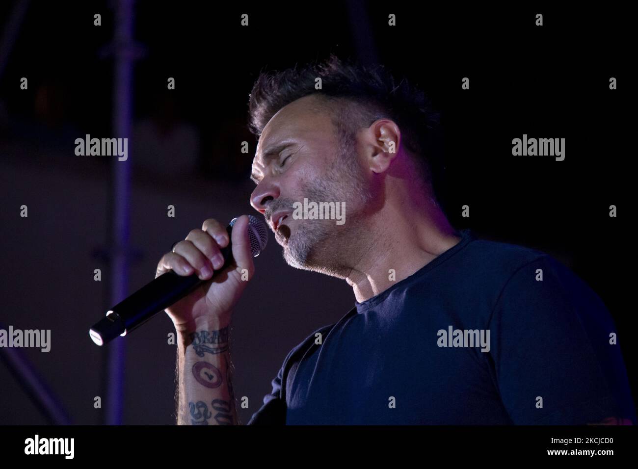 The Italian singer Nek Filippo Neviani, on the stage of the Sammichele ...