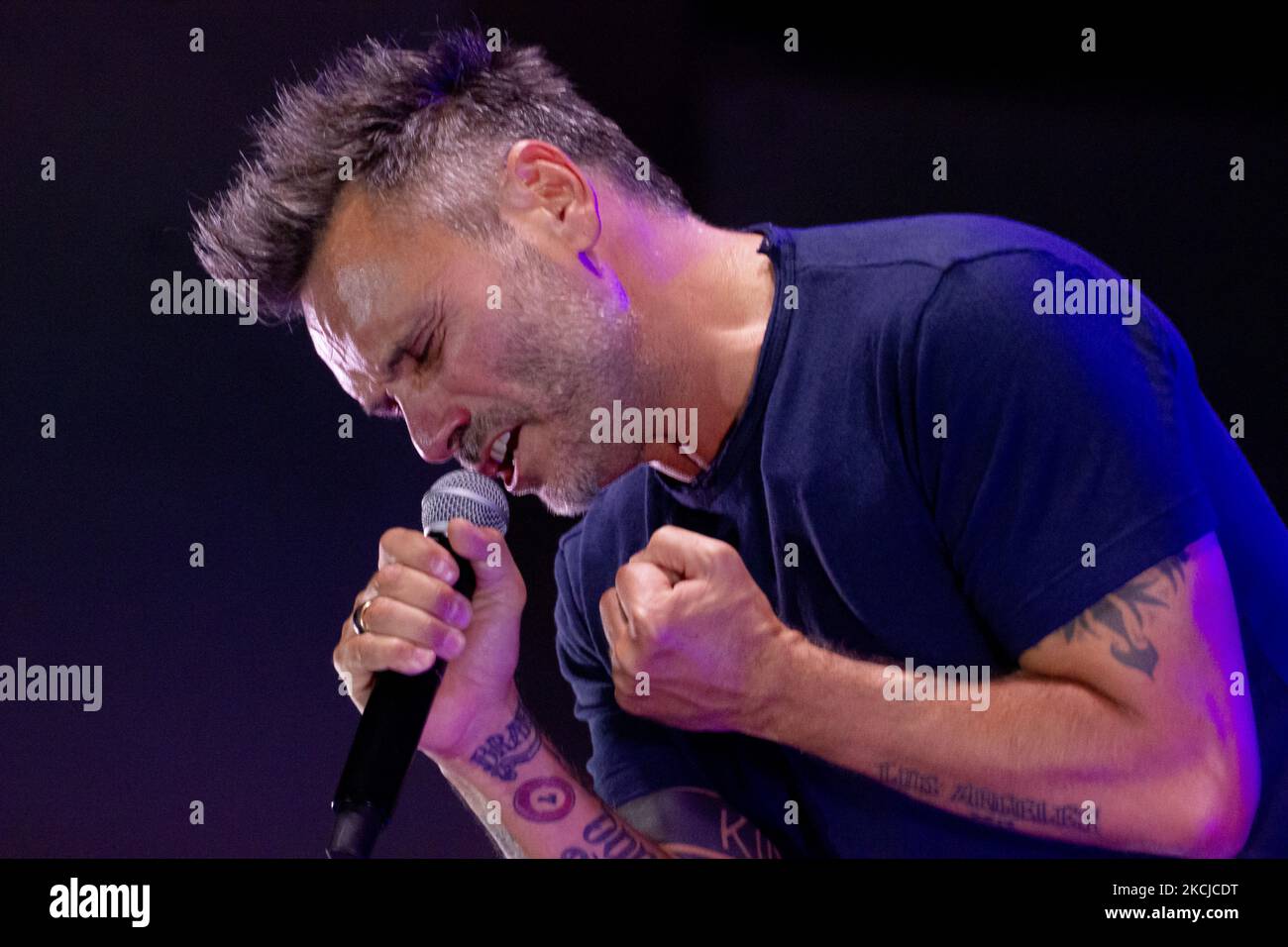 The Italian singer Nek Filippo Neviani, on the stage of the Sammichele ...