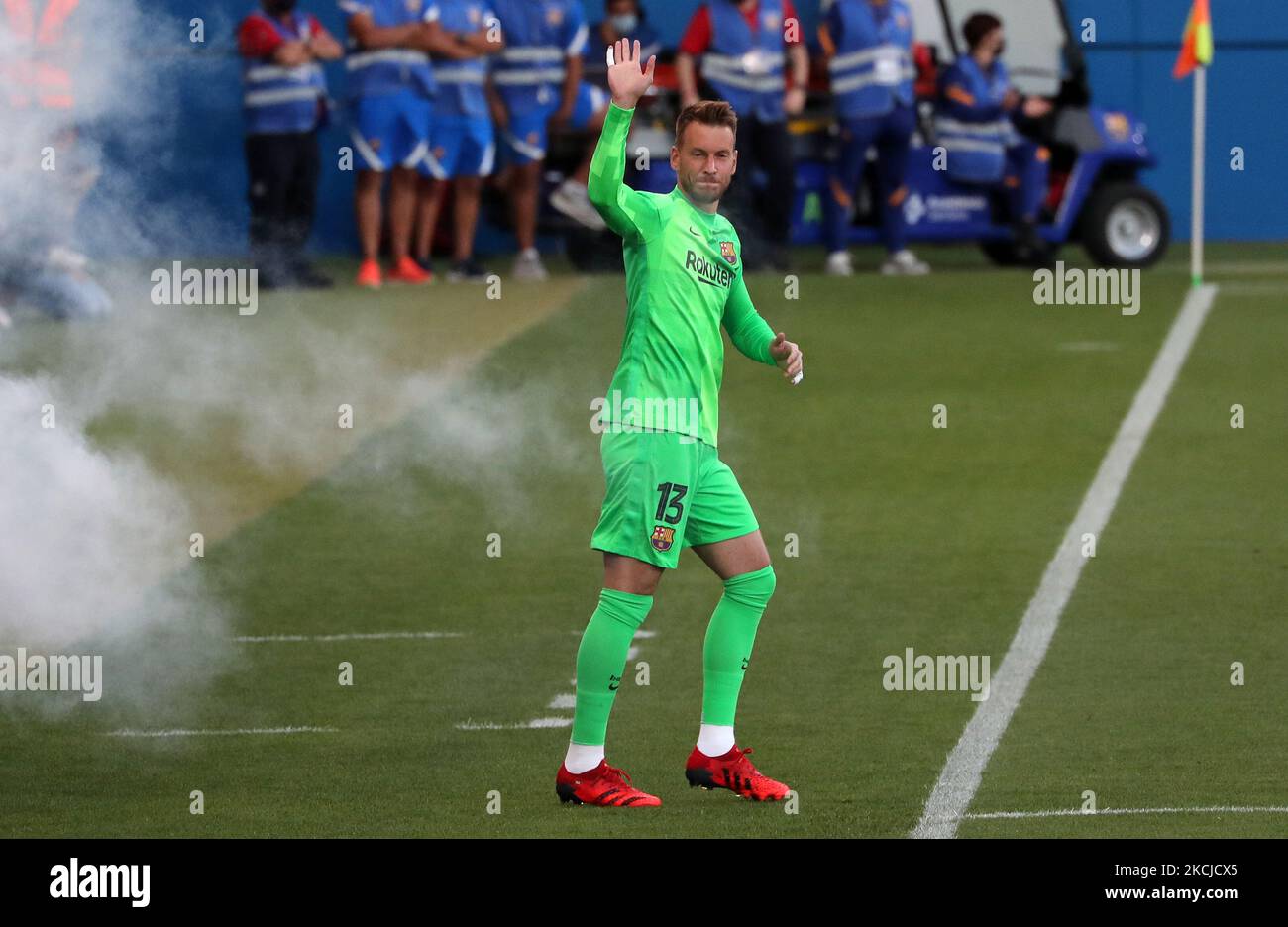 Neto during the presentation of the FC Barcelona squad for the 2021-22 ...