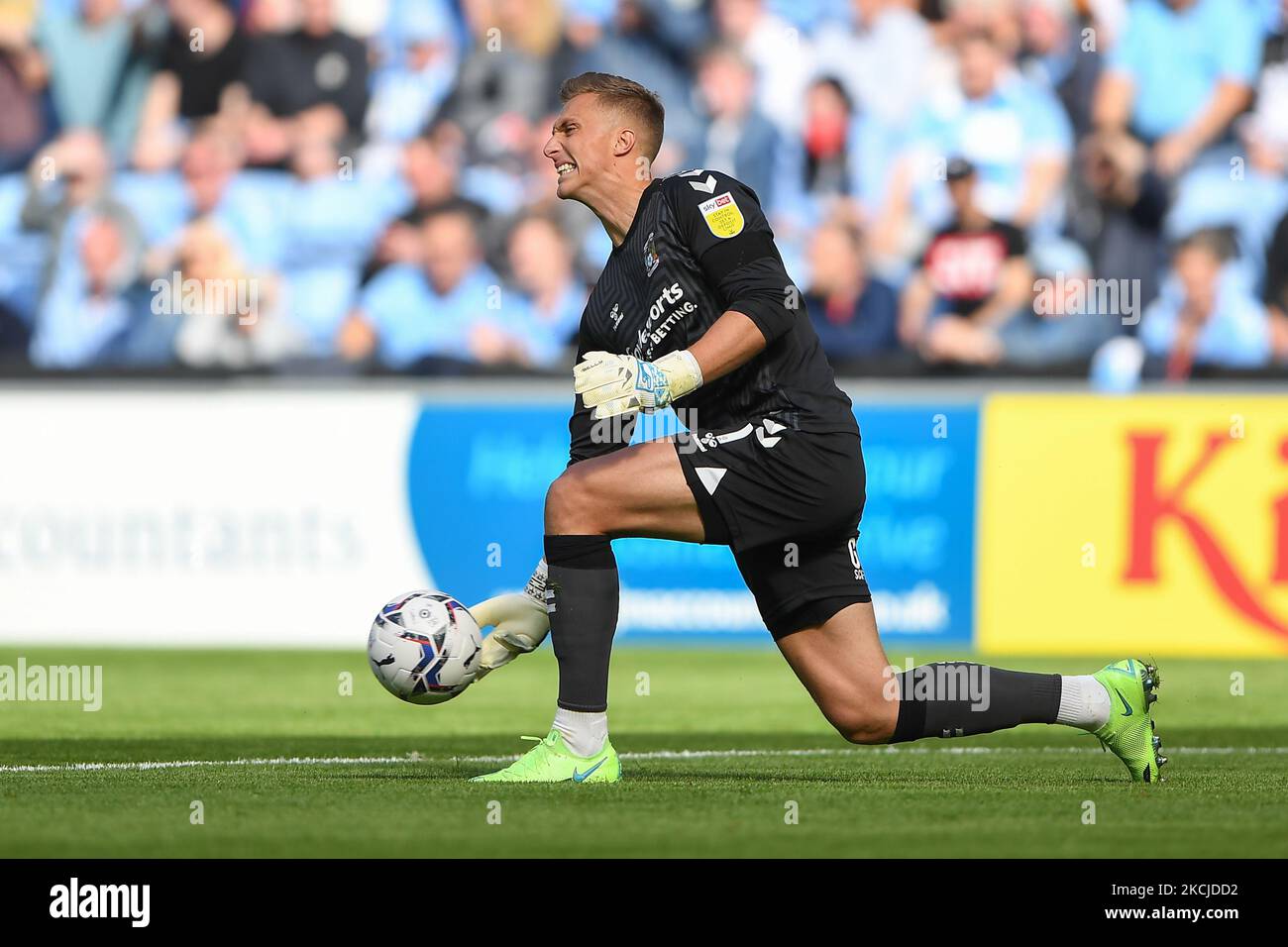Simon Moore of Coventry City in action during the Sky Bet Championship ...