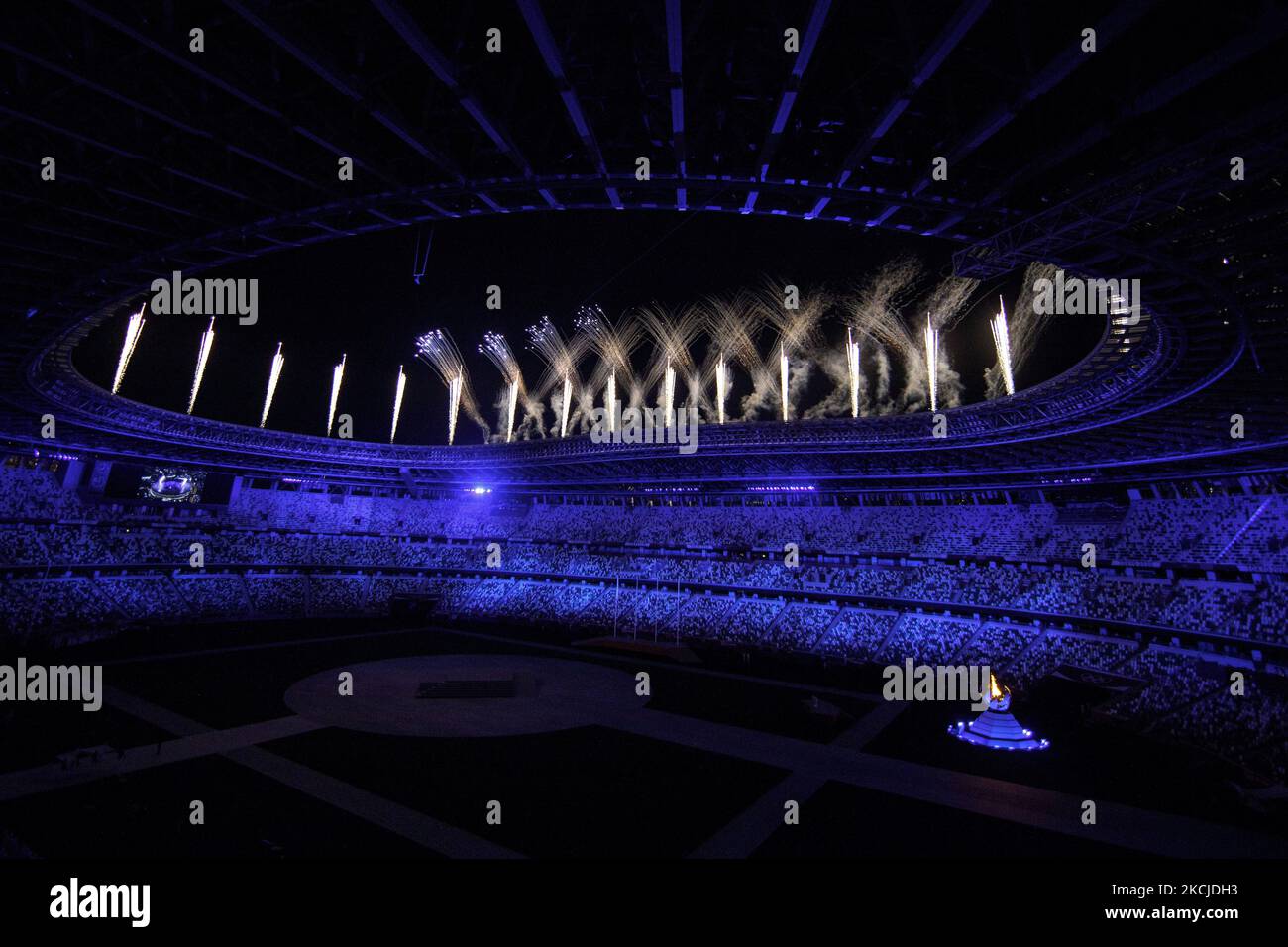 Closing Ceremony at the Olympic Stadium. Fireworks at the end of the ...