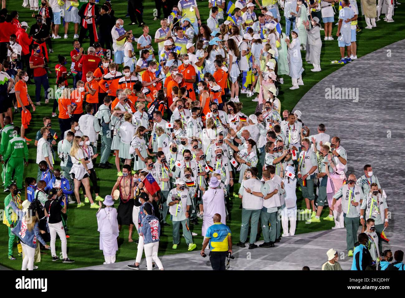 Closing ceremony in the Olympic Stadium. The enters athletes in the ...