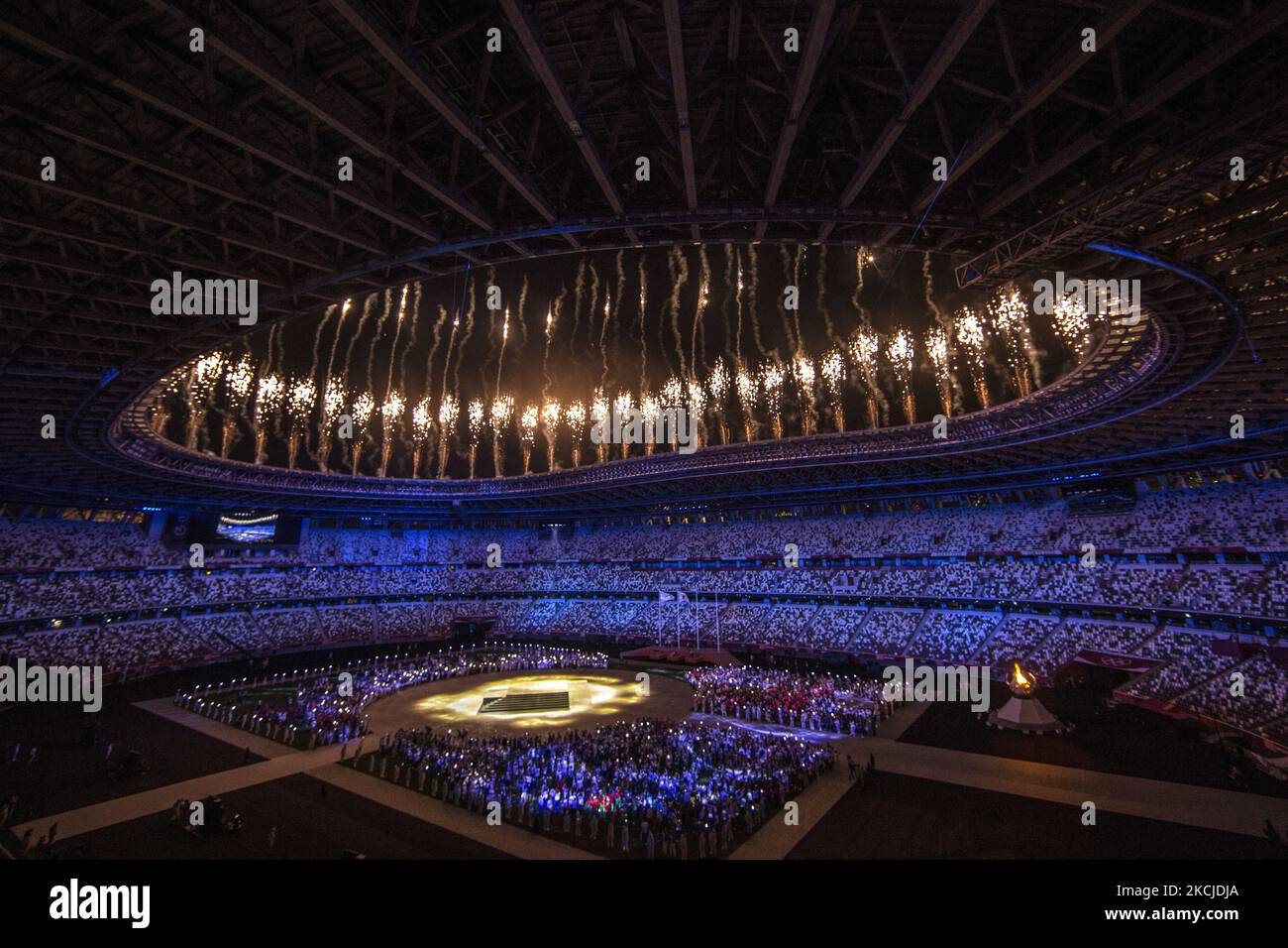 Closing Ceremony at the Olympic Stadium. Fireworks of the closing ...