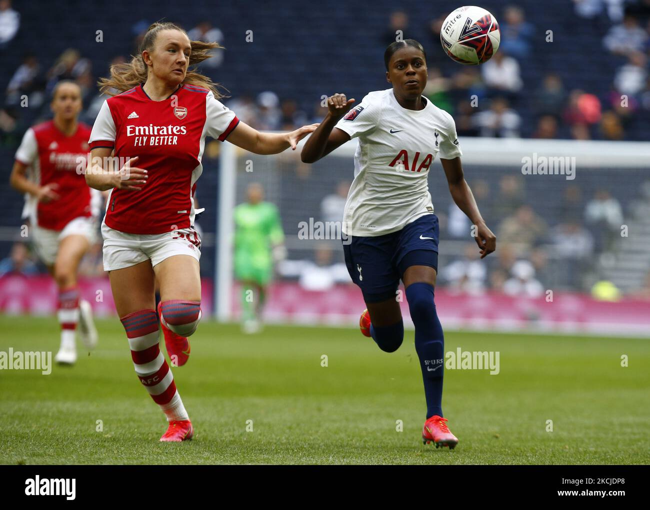 L-R Amelia Hazard of Arsenal and Jessica Naz of Tottenham Hotspur Women ...