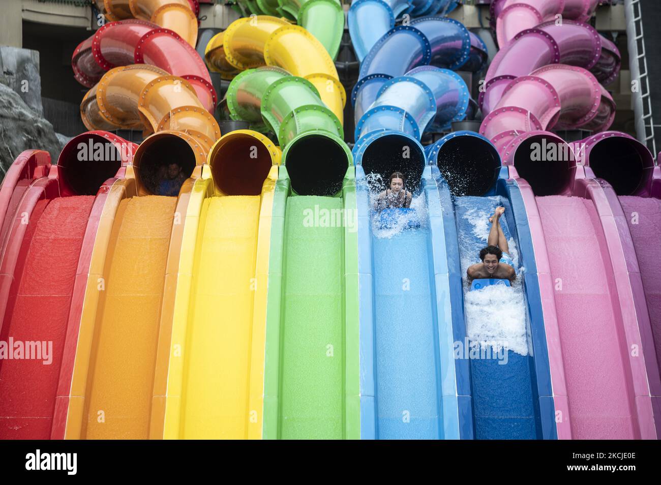 Rainbow rush water slides hi-res stock photography and images - Alamy