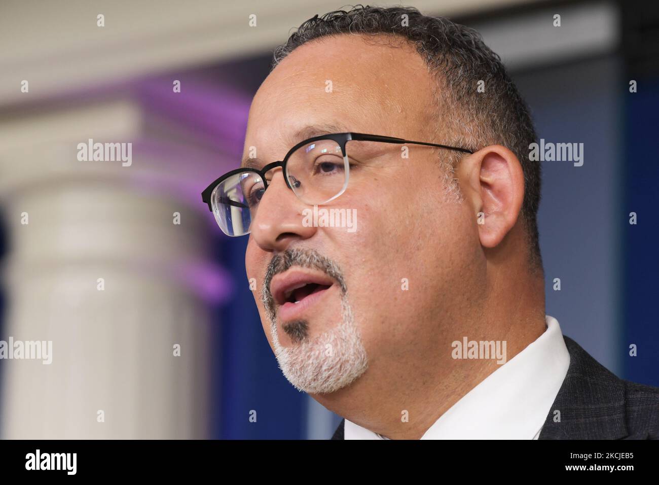 US Secretary of Education Miguel Cardona speaks about Covid19 variant ...