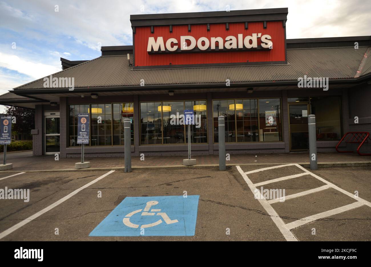 Mc Donald's restaurant in Edmonton's downtown. On Monday, 9 August 2021 ...