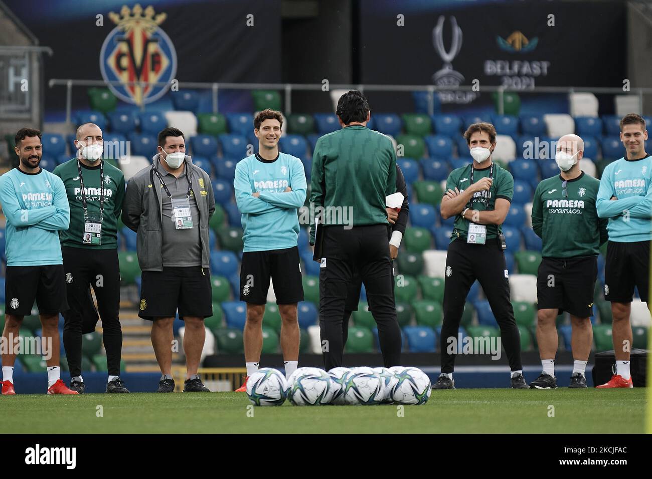 Villarreal cf training session uefa super cup hi-res stock photography ...