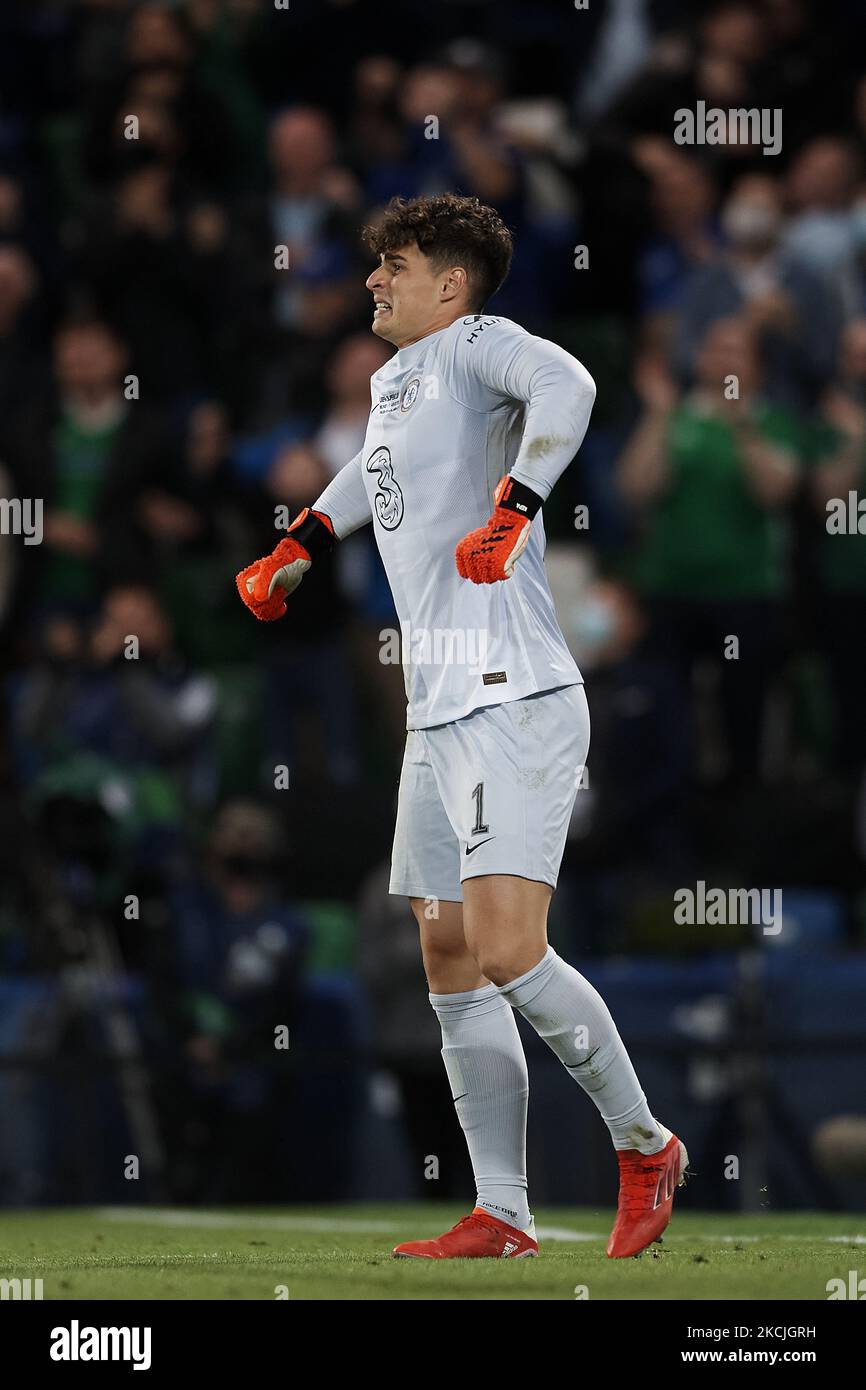 Kepa Arrizabalaga Chelsea goalkeeper celebrates victory after saving ...