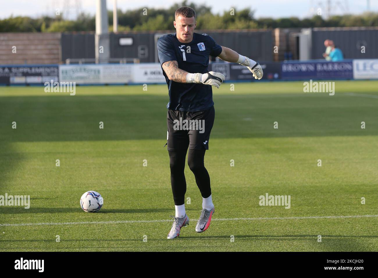 Barrow's Paul Farman during the Carabao Cup match between Barrow and ...