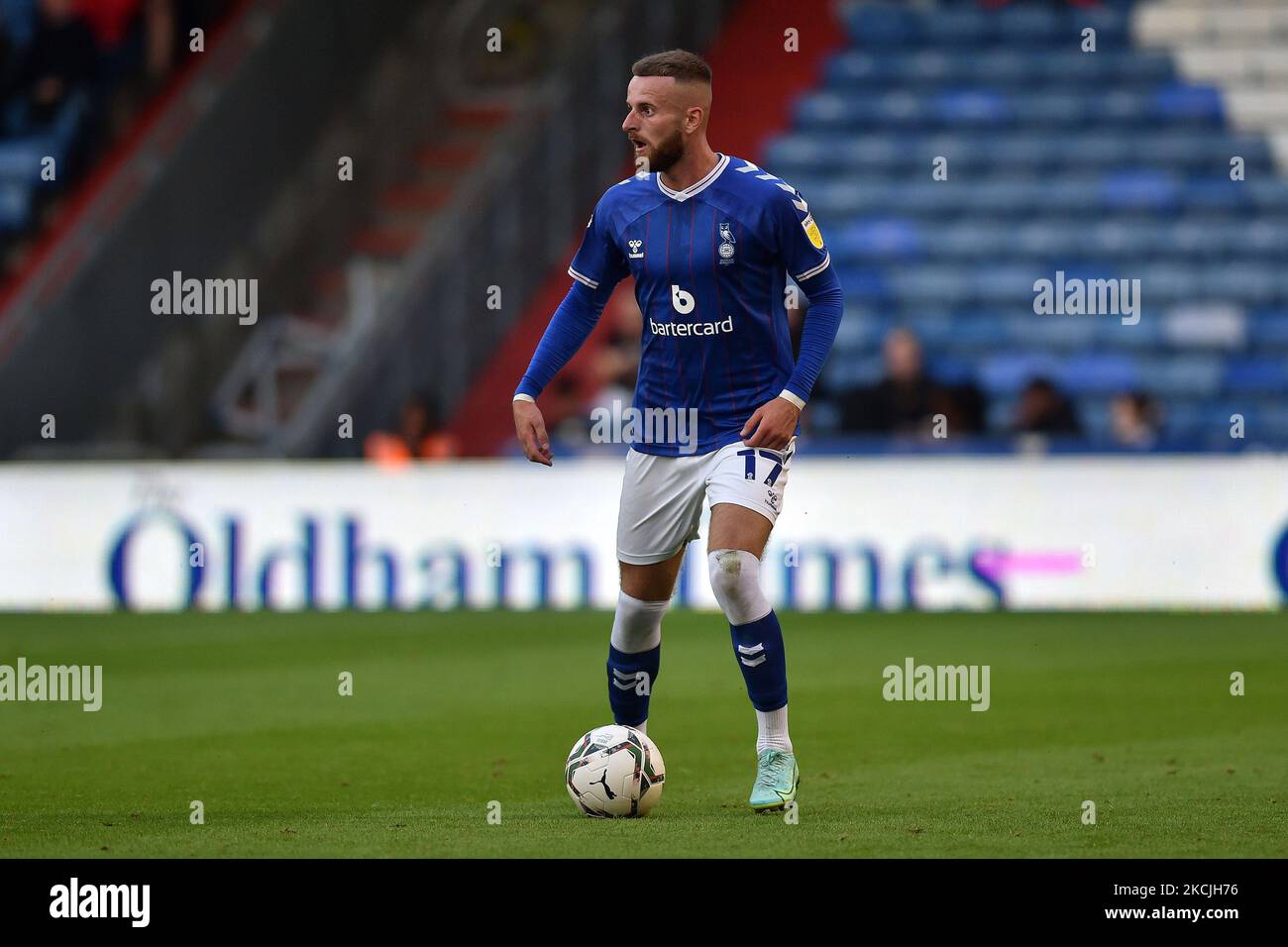 Oldham Athletic's Jack Stobbs during the Carabao Cup match between ...