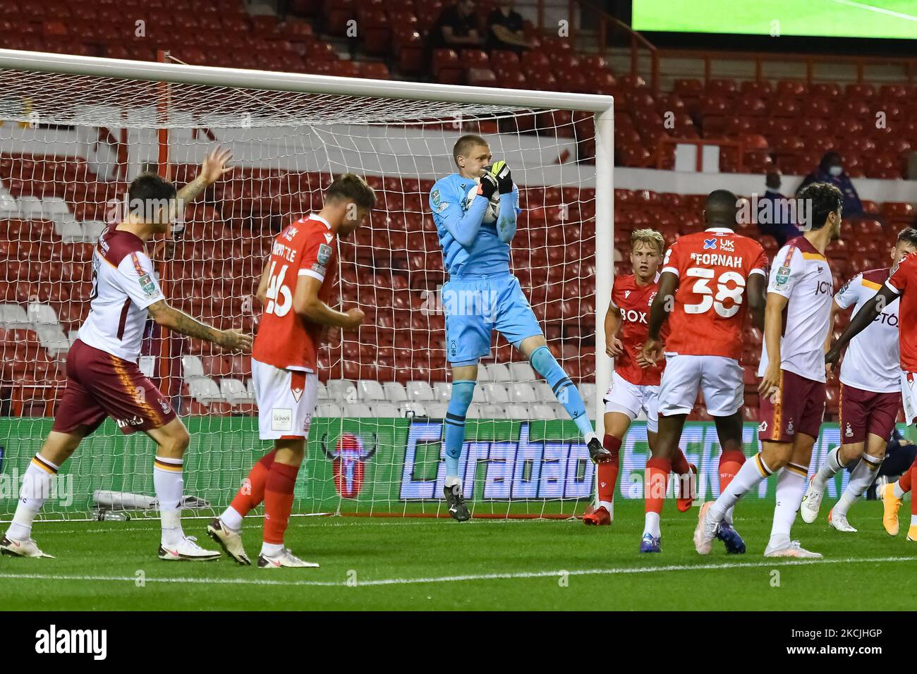 Nottingham Forest goalkeeper Ethan Horvath makes a save during the ...