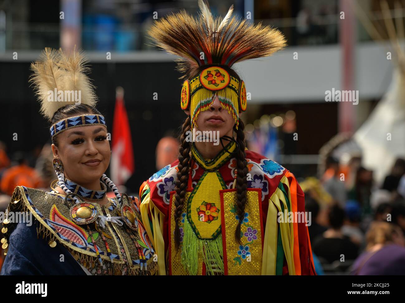 Members of the First Nation seen during the opening ceremony of the ...