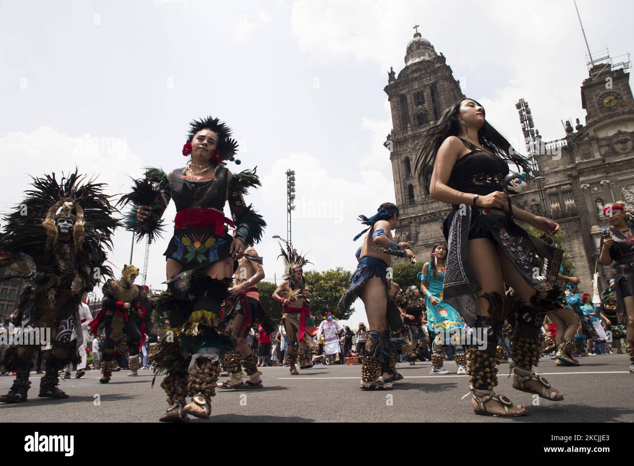 Members of various groups of Aztec or Mexicas dancers perform in the ...