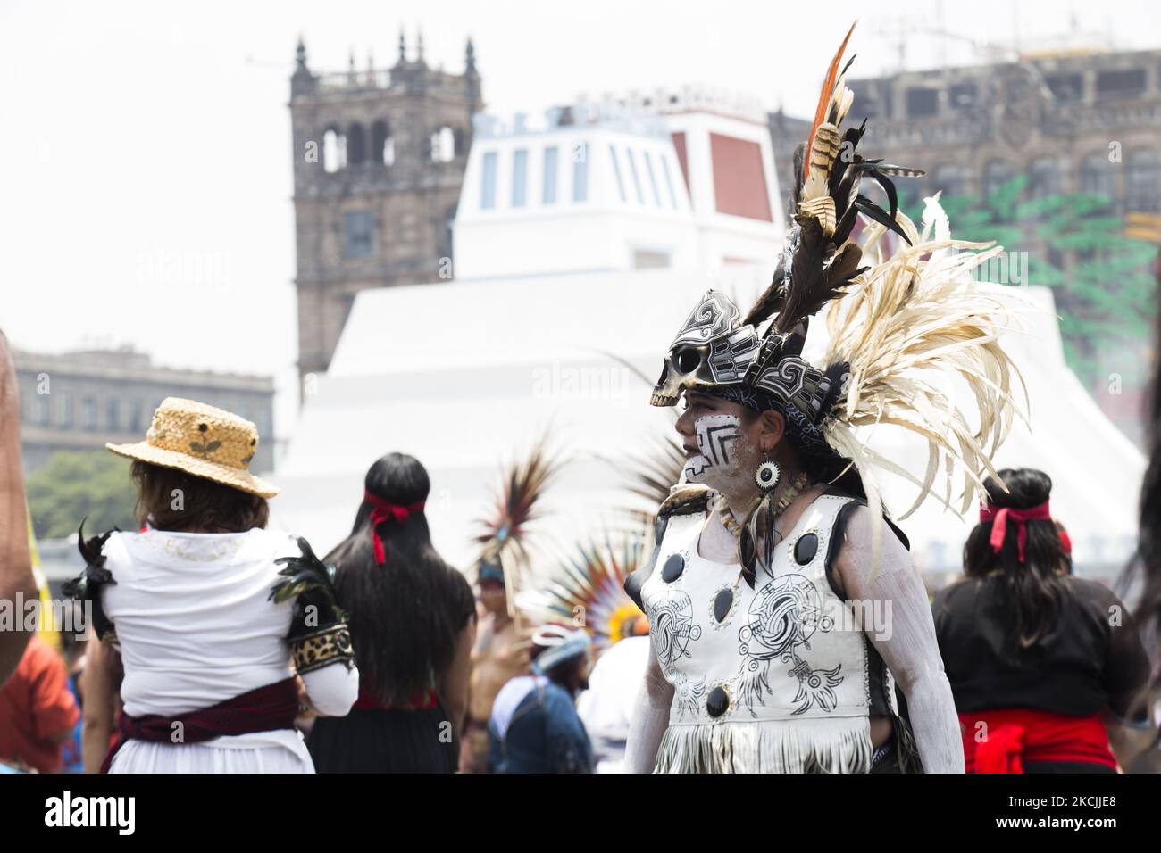 Members of various groups of Aztec or Mexicas dancers perform in the ...