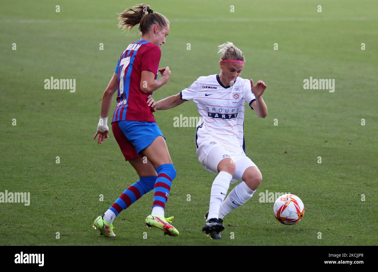 Faustine Robert and Caroline Graham Hansen during the friendly match ...