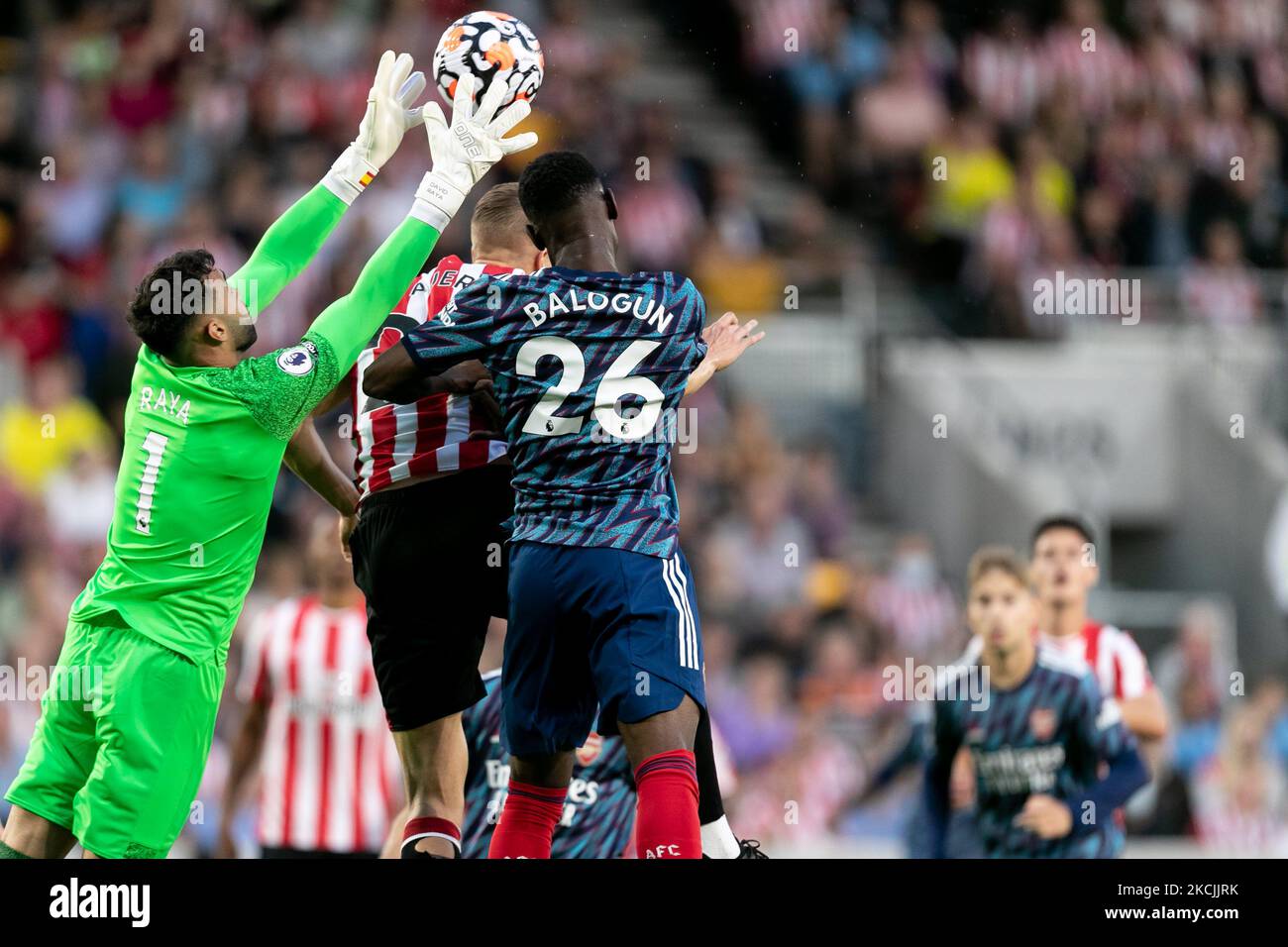 David Raya of Brentford make a save during the Premier League match ...