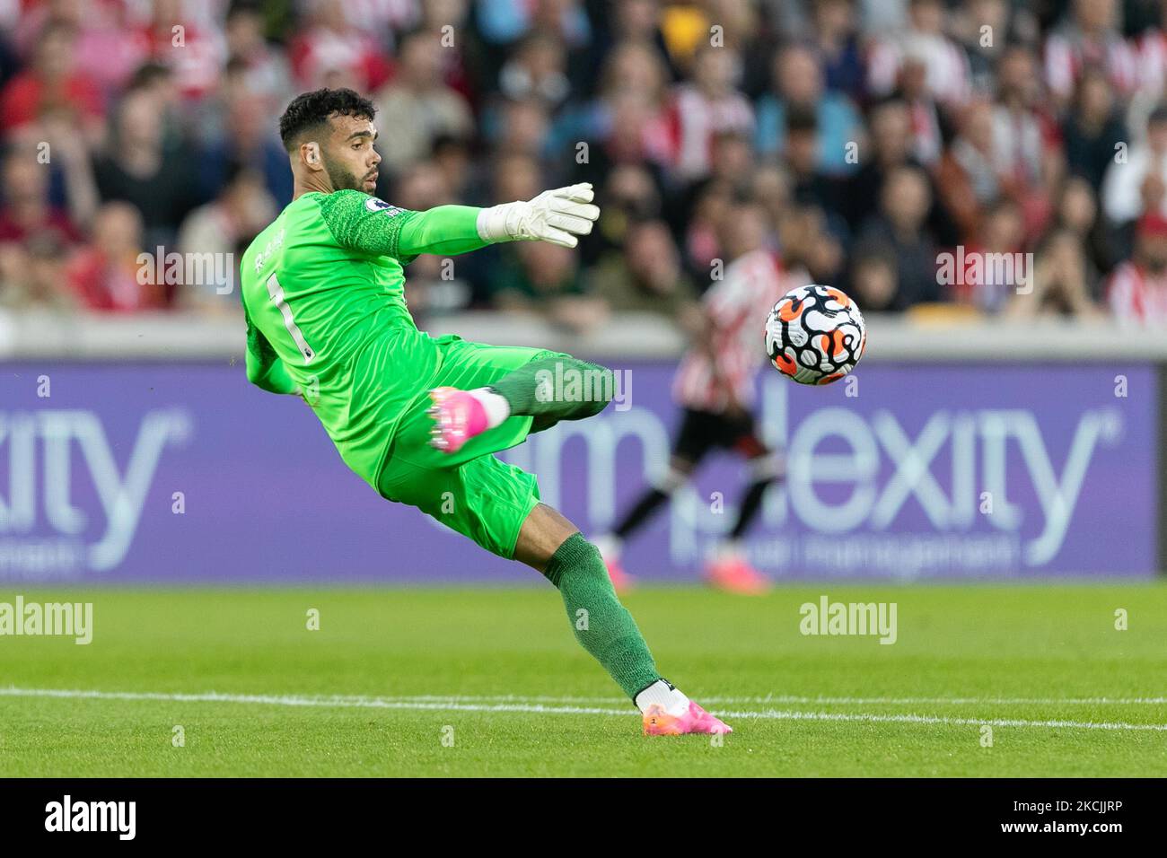 David Raya of Brentford passes the ball during the Premier League match ...