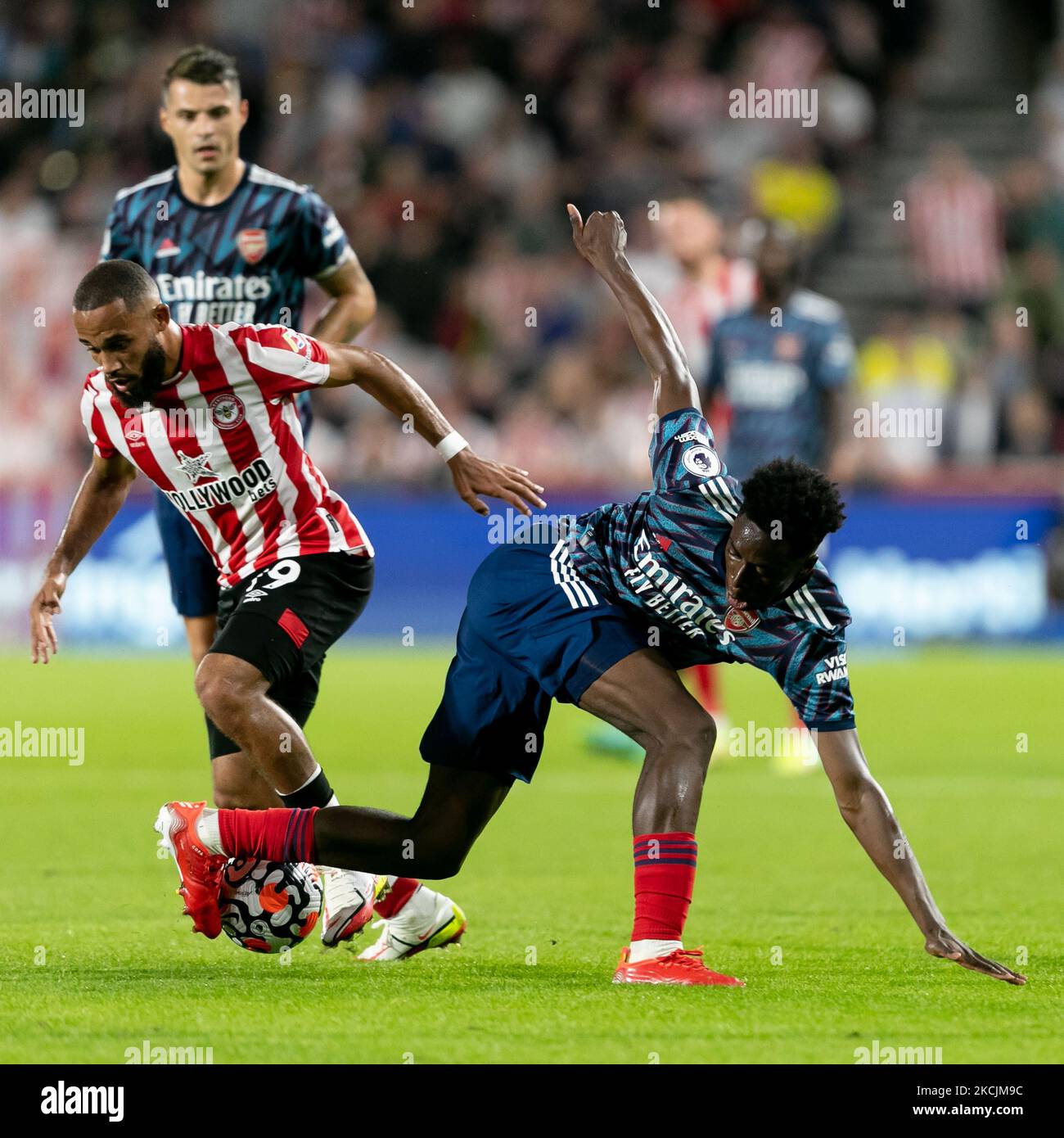 Bryan Mbeumo of Brentford in action during the Premier League match ...