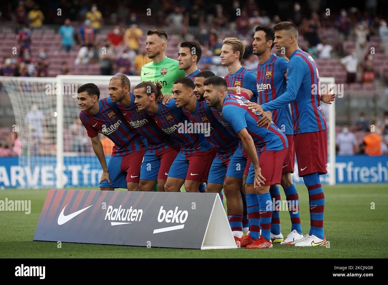 Barcelona line up during the La Liga Santader match between FC ...
