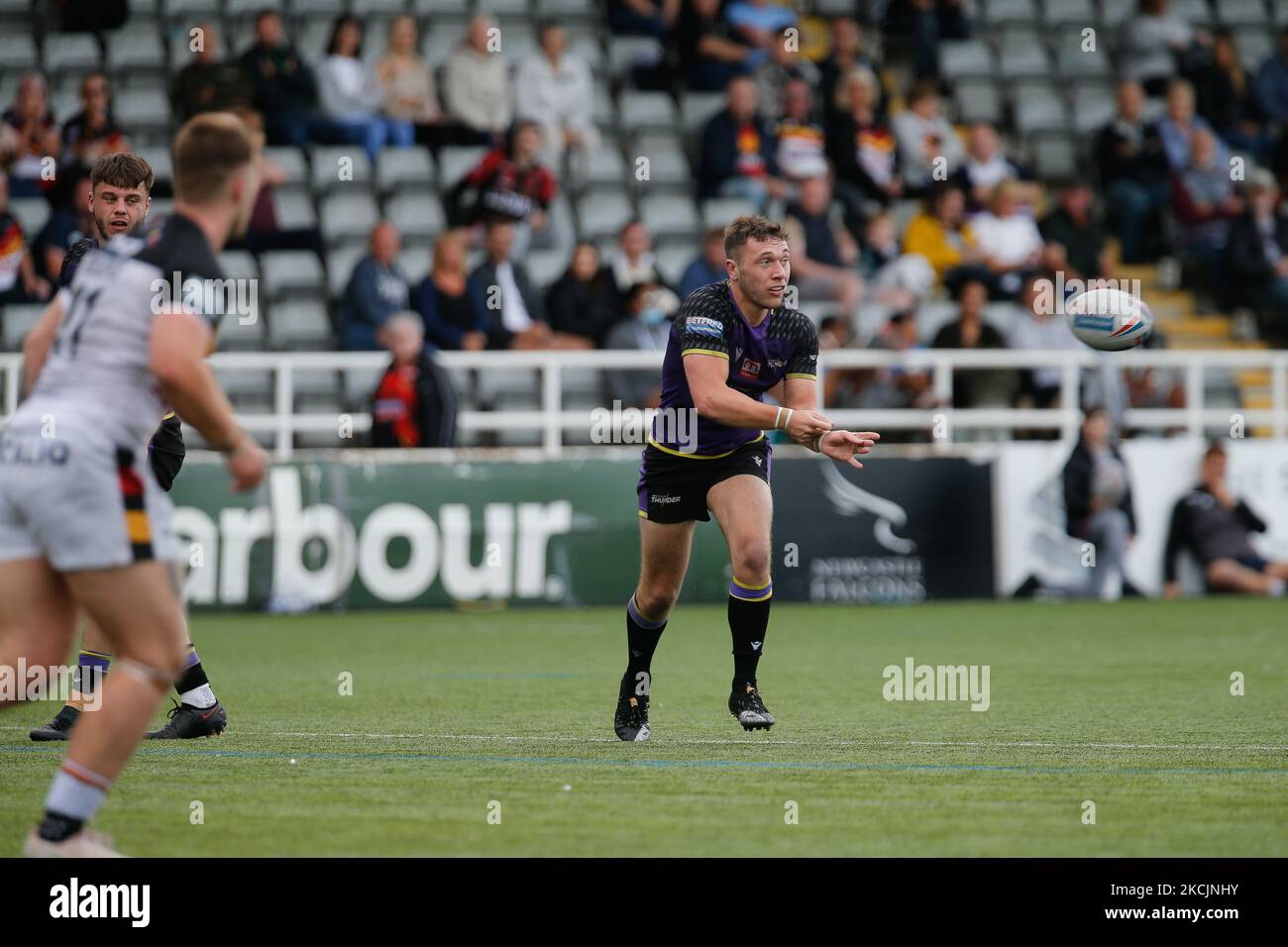 Evan Simons of Newcastle Thunder in action during the BETFRED ...