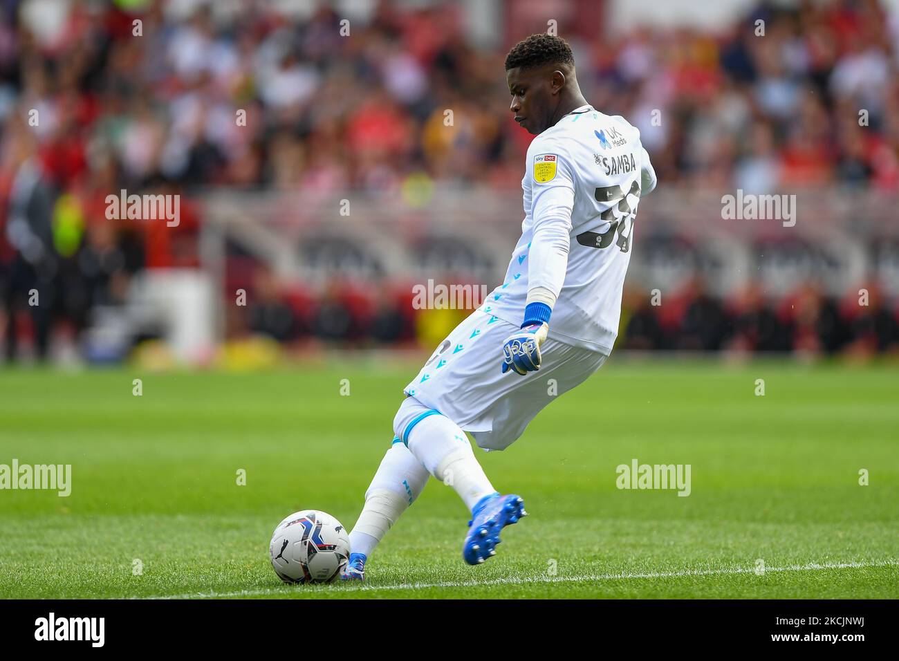Nottingham Forest goalkeeper Brice Samba in action during the Sky Bet ...