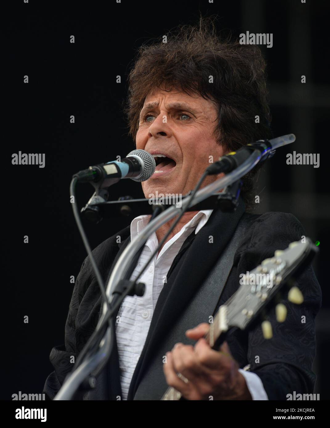 Prism lead singer Al Harlow performs on stage during Edmonton Rock Fest ...